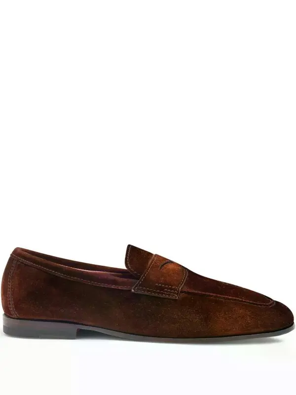 Santoni Carlo Leather Loafers - Brown