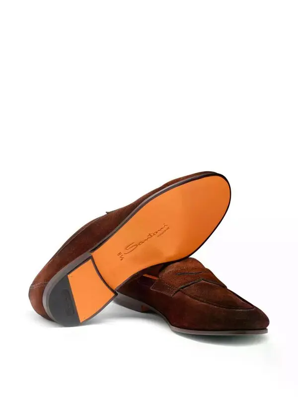 Santoni Carlo Leather Loafers - Brown