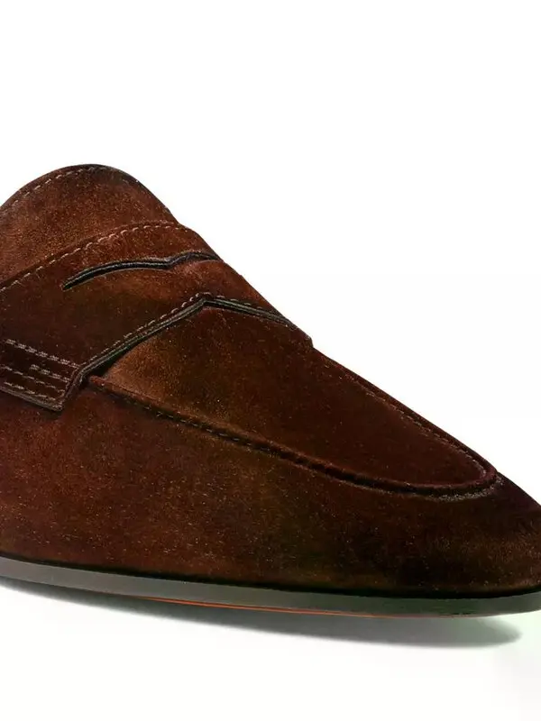 Santoni Carlo Leather Loafers - Brown