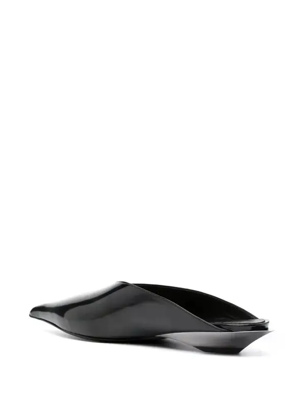 MUGLER Patent Leather Fang Flat Mules