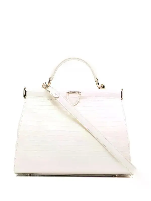 ASPINAL OF LONDON Florence Frame Crocodile Embossed Bag - Neutrals
