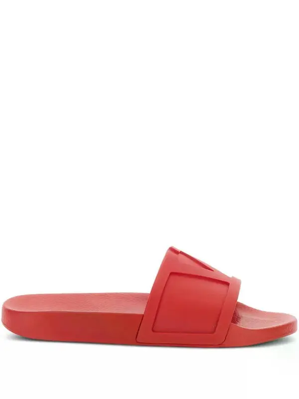 Valentino Garavani Rubber Slide Sandals - Red