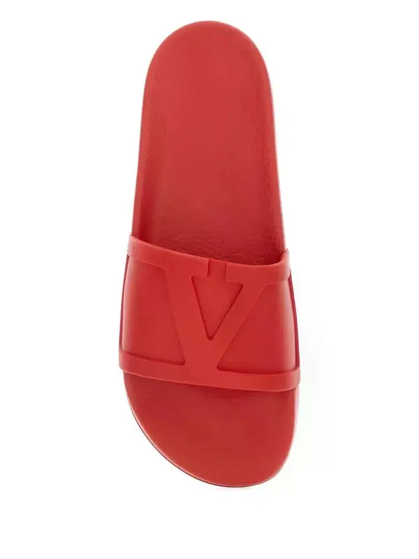 Valentino Garavani Rubber Slide Sandals - Red