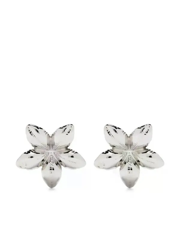 Marni Floral-shaped Polished Earrings - Silver