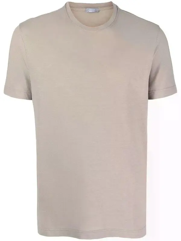 ZANONE Short-sleeved Cotton T-shirt - Neutrals