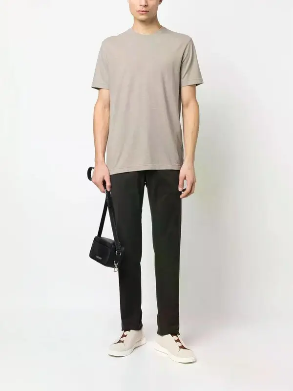ZANONE Short-sleeved Cotton T-shirt - Neutrals