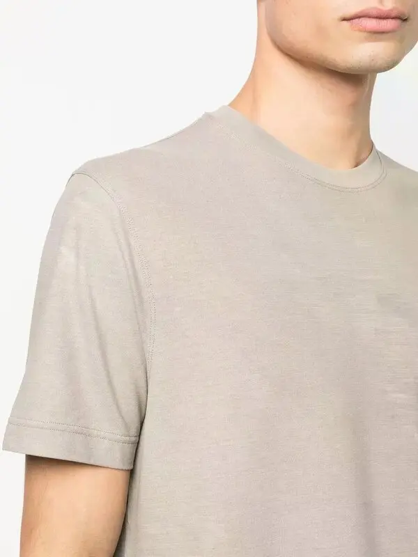 ZANONE Short-sleeved Cotton T-shirt - Neutrals