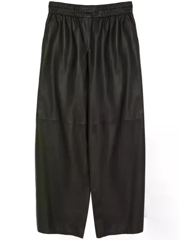 YVES SALOMON Leather Wide-leg Trousers