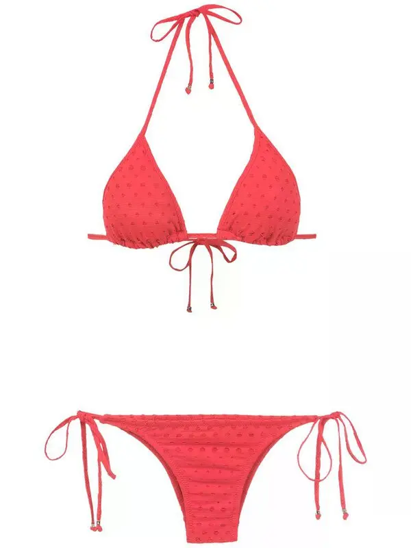 AMIR SLAMA Textured Triangle Bikini Set
