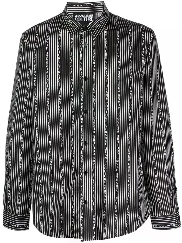 Versace Logo-print Striped Shirt