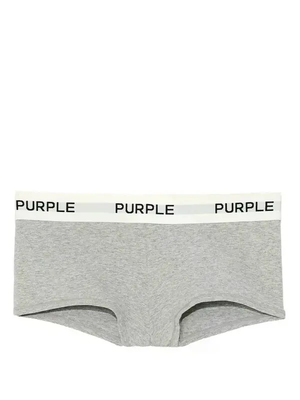 PURPLE BRAND Logo-tape Cotton Briefs - Grey
