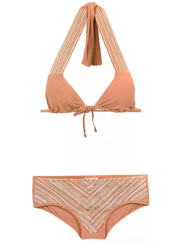 AMIR SLAMA Lace-up Bikini - Neutrals