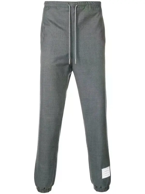 Thom Browne Drawstring-waist Wool Track Pants - Grey