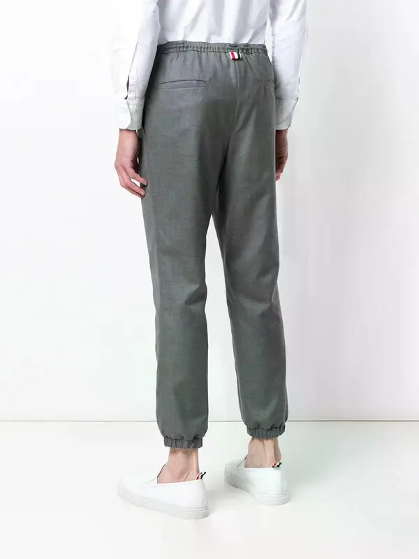 Thom Browne Drawstring-waist Wool Track Pants - Grey