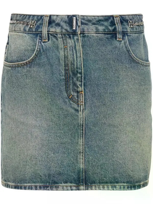 Givenchy 4g-chain Mini Skirt - Blue