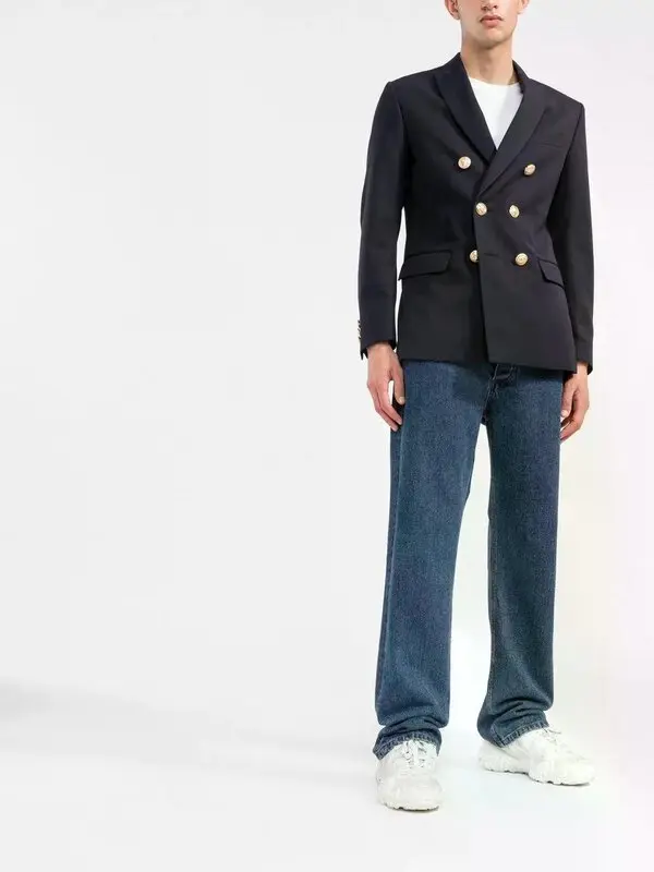 Palm Angels Palm-embroidered Double-breasted Blazer