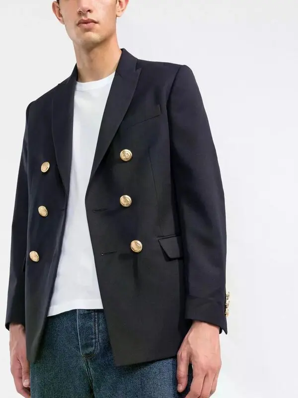 Palm Angels Palm-embroidered Double-breasted Blazer