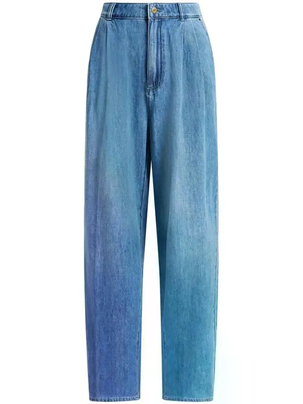 Michael Kors Pleated Cotton Denim Jeans
