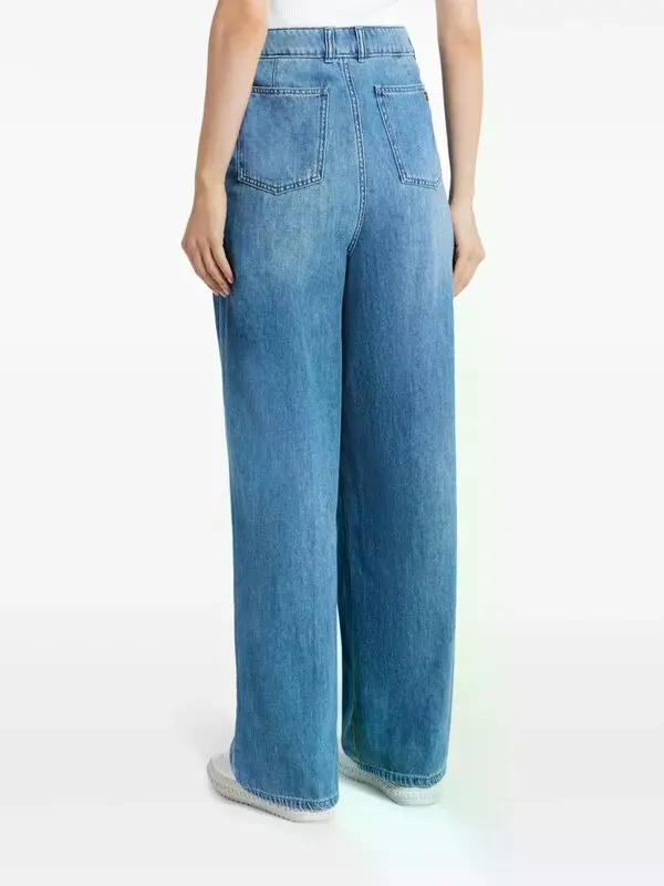 Michael Kors Pleated Cotton Denim Jeans