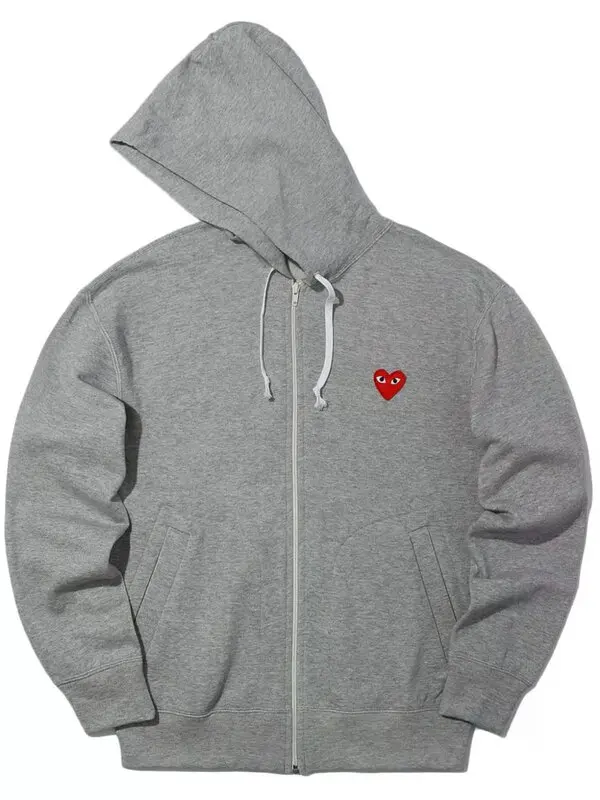 Play Comme Des Garcon 5 Heart-print Cotton Hoodie