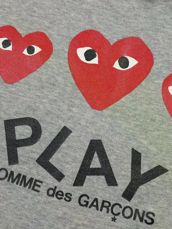 Play Comme Des Garcon 5 Heart-print Cotton Hoodie