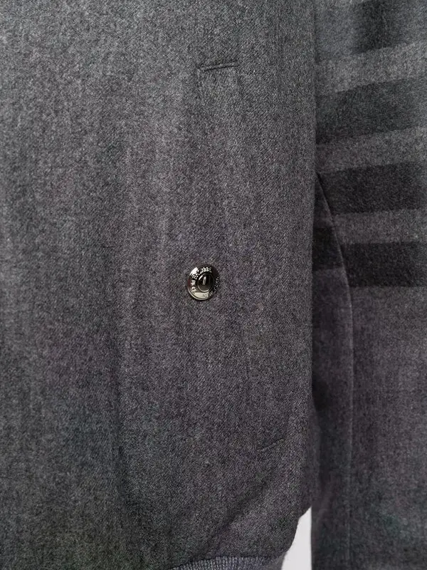 Thom Browne Tonal 4-bar Flannel Blouson Jacket - Grey