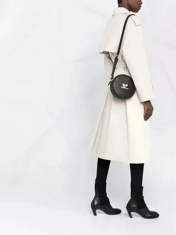 COURREGES Logo-embossed Rounded Crossbody Bag - Black