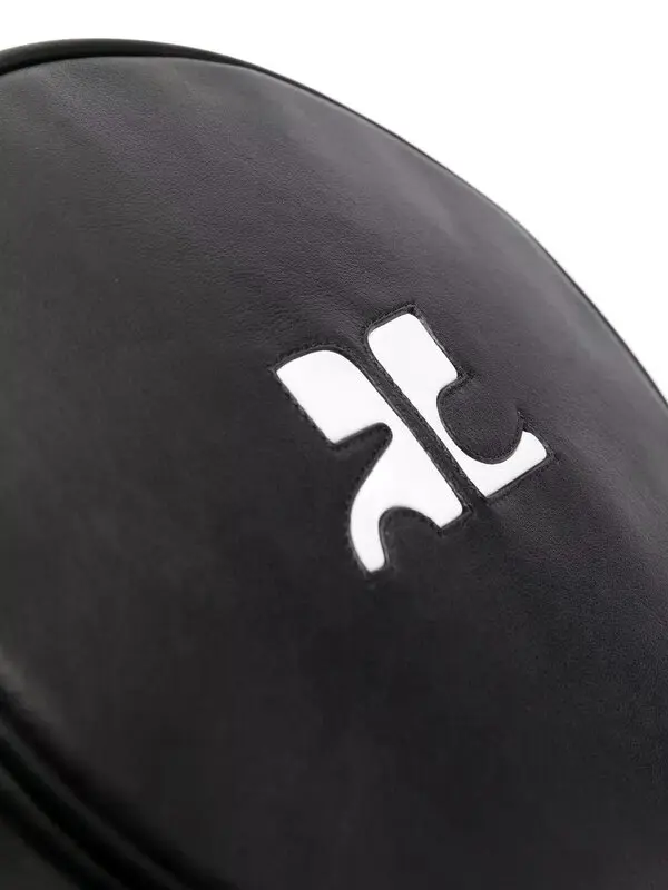 COURREGES Logo-embossed Rounded Crossbody Bag - Black