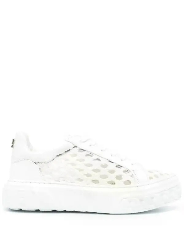 Casadei Cut-out Low-top Leather Sneakers
