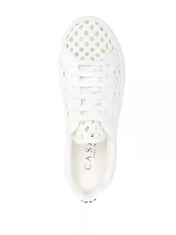 Casadei Cut-out Low-top Leather Sneakers
