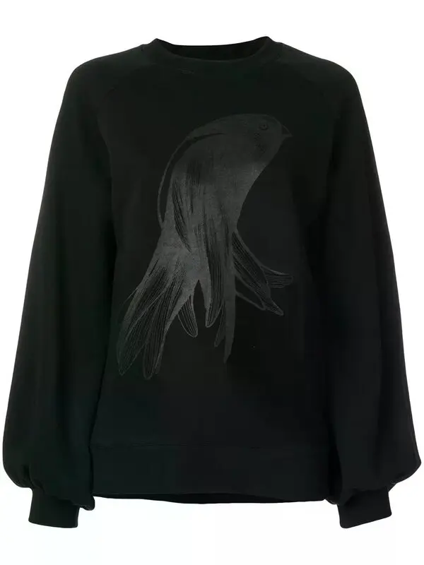 IOANA CIOLACU Oversized Printed Sweatshirt - Black