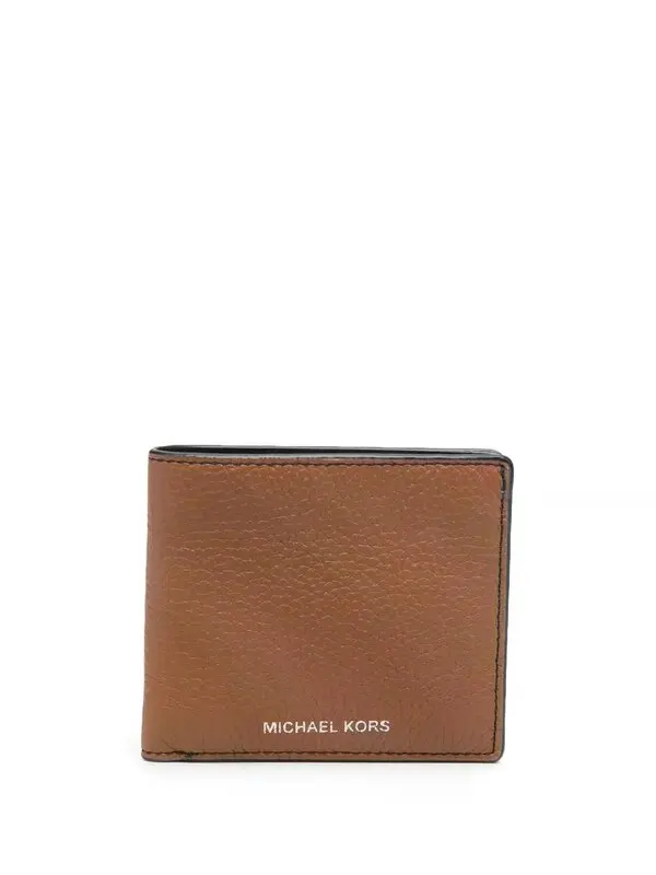 Michael Kors Grained-leather Bi-fold Wallet - Brown