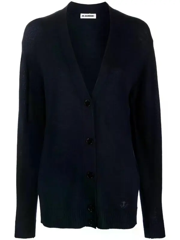 JIL SANDER V-neck Fine-knit Cardigan