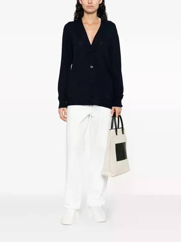 JIL SANDER V-neck Fine-knit Cardigan