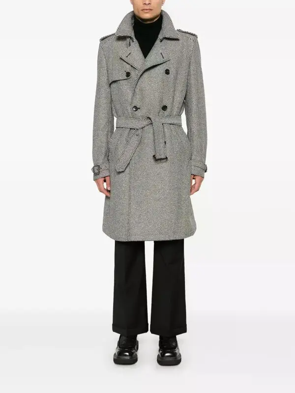 ERALDO Herringbone Virgin Wool Blend Coat