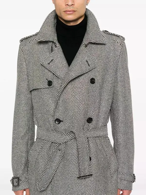 ERALDO Herringbone Virgin Wool Blend Coat