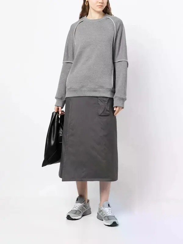 Goen.j Wrap-effect Quilted Midi Skirt