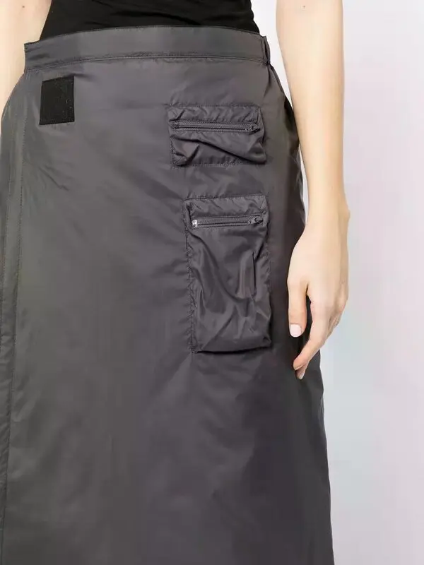 Goen.j Wrap-effect Quilted Midi Skirt