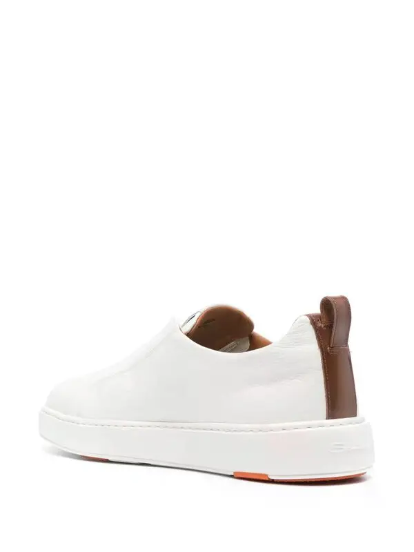Santoni Leather Slip-on Sneakers