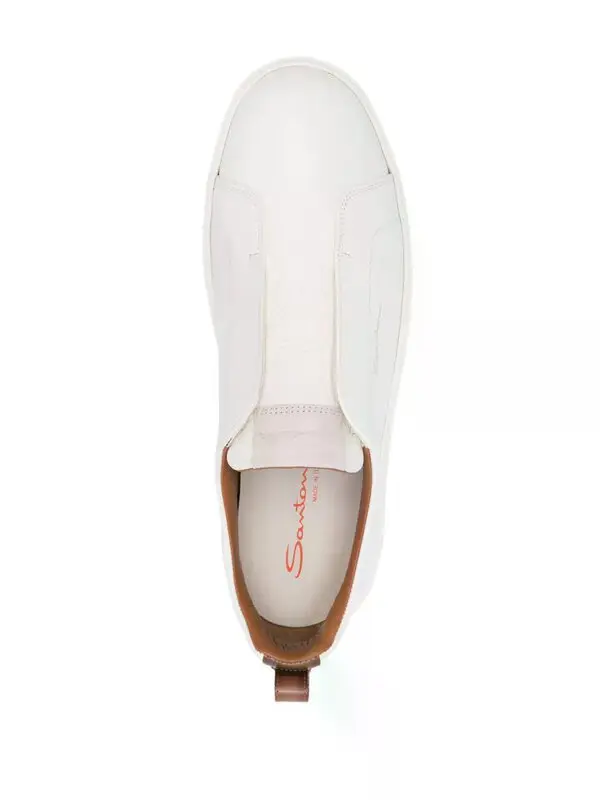 Santoni Leather Slip-on Sneakers