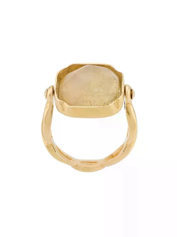 GOOSSENS Paris Square Cabochon Ring - Gold