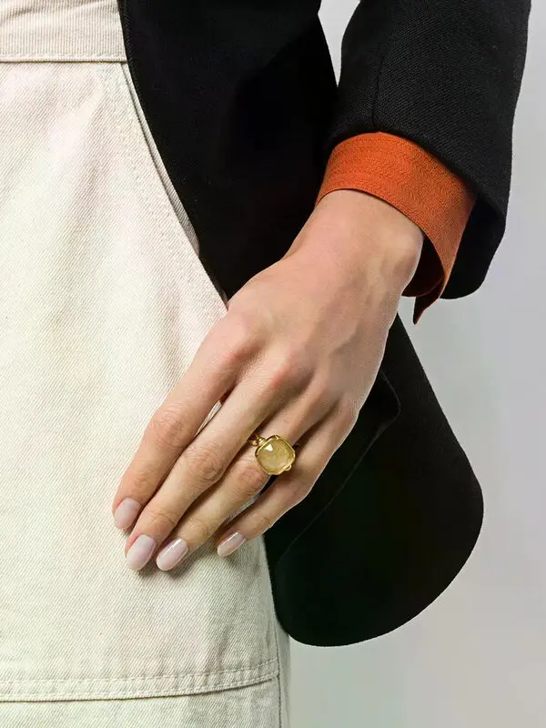 GOOSSENS Paris Square Cabochon Ring