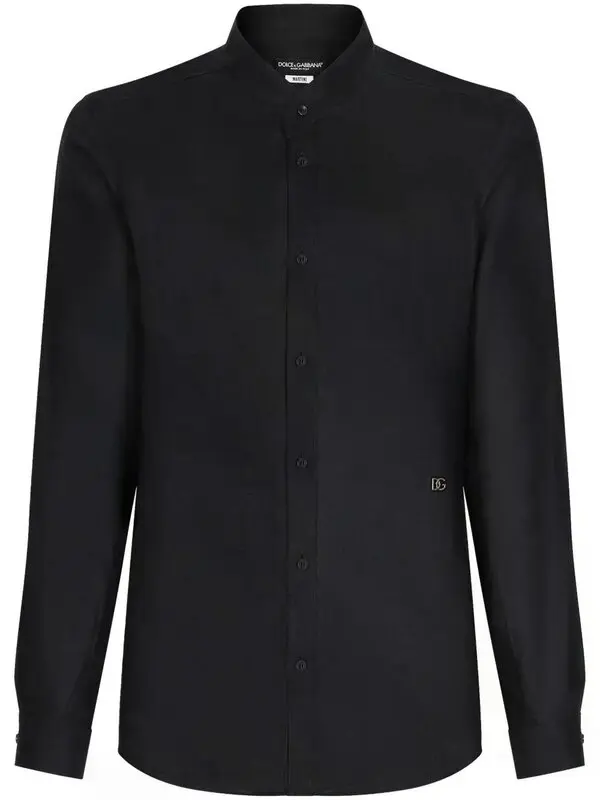 Dolce & Gabbana Logo-plaque Linen Shirt