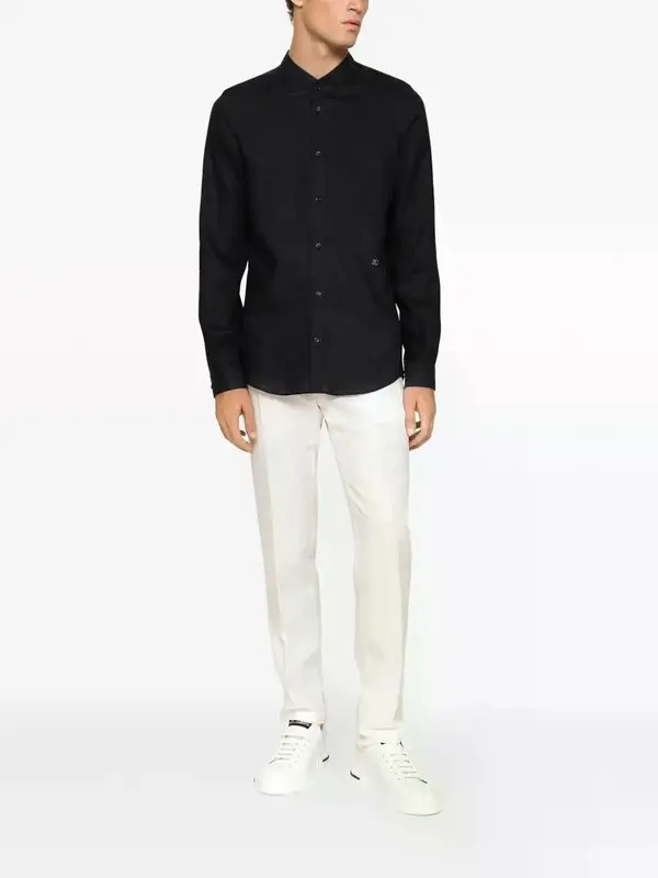 Dolce & Gabbana Logo-plaque Linen Shirt