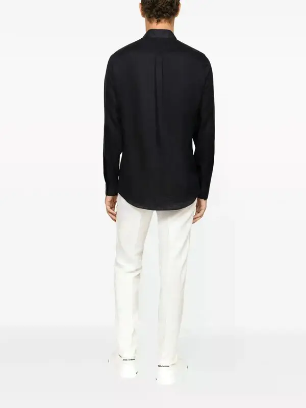 Dolce & Gabbana Logo-plaque Linen Shirt
