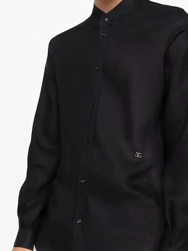 Dolce & Gabbana Logo-plaque Linen Shirt