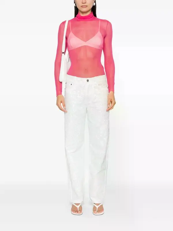 P.a.r.o.s.h Guff Sequin-embellished Straight Jeans - White