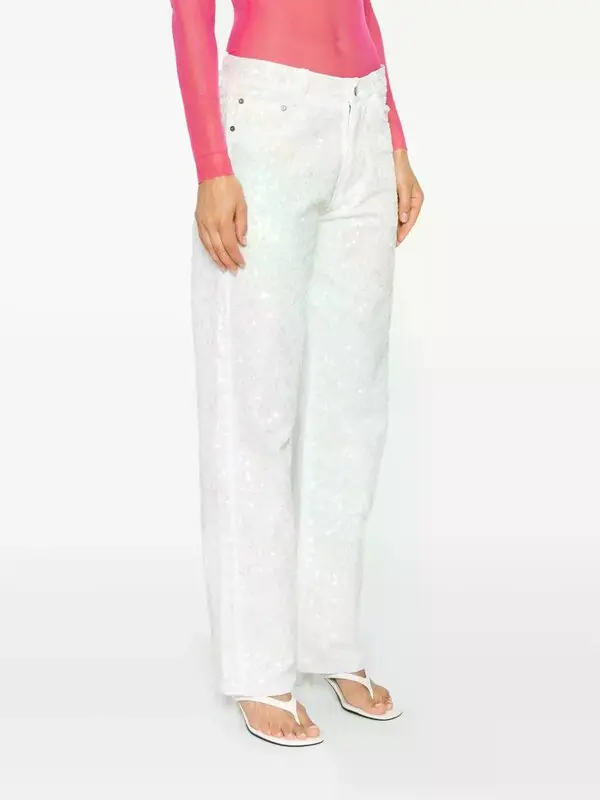 P.a.r.o.s.h Guff Sequin-embellished Straight Jeans - White