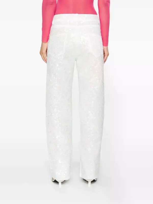 P.a.r.o.s.h Guff Sequin-embellished Straight Jeans - White