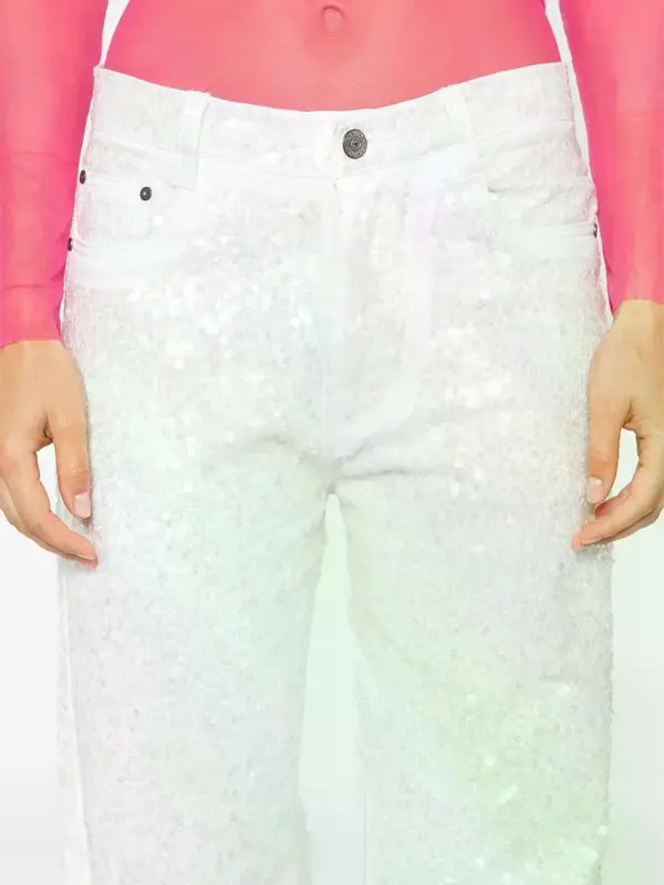 P.a.r.o.s.h Guff Sequin-embellished Straight Jeans - White